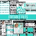 Teal Cow Print Classroom Decor Bundle: Editable Files (digital Download ...