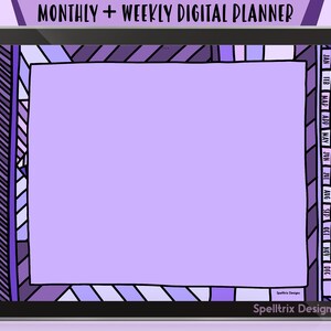Amethyst Digital Planner Weekly Monthly Undated Hand Drawn Minimalist ...