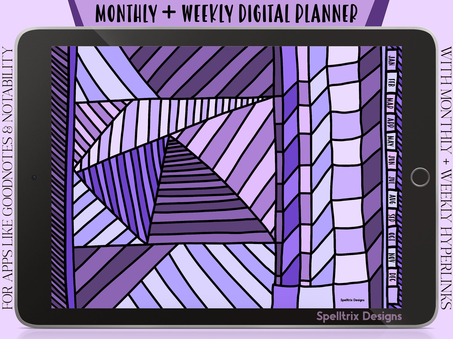 Amethyst Digital Planner Weekly Monthly Undated Hand Drawn Minimalist ...