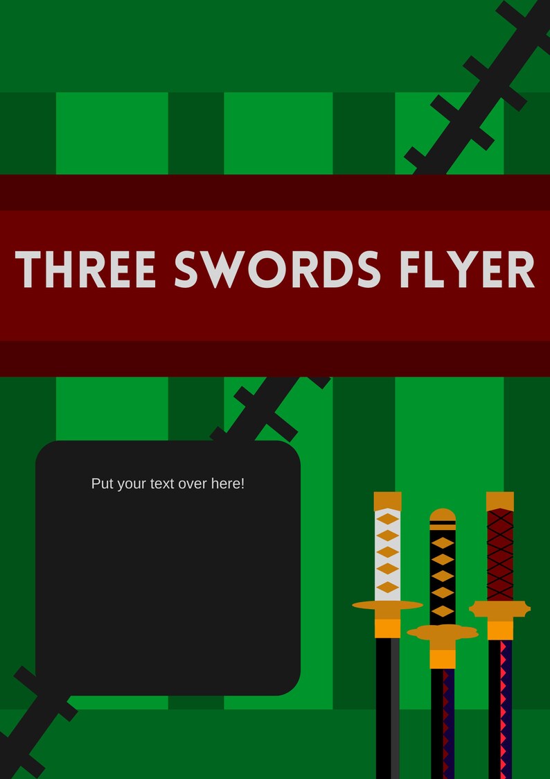 Editable One Piece Flyers - Simple Anime Flyer - Canva Template - Etsy