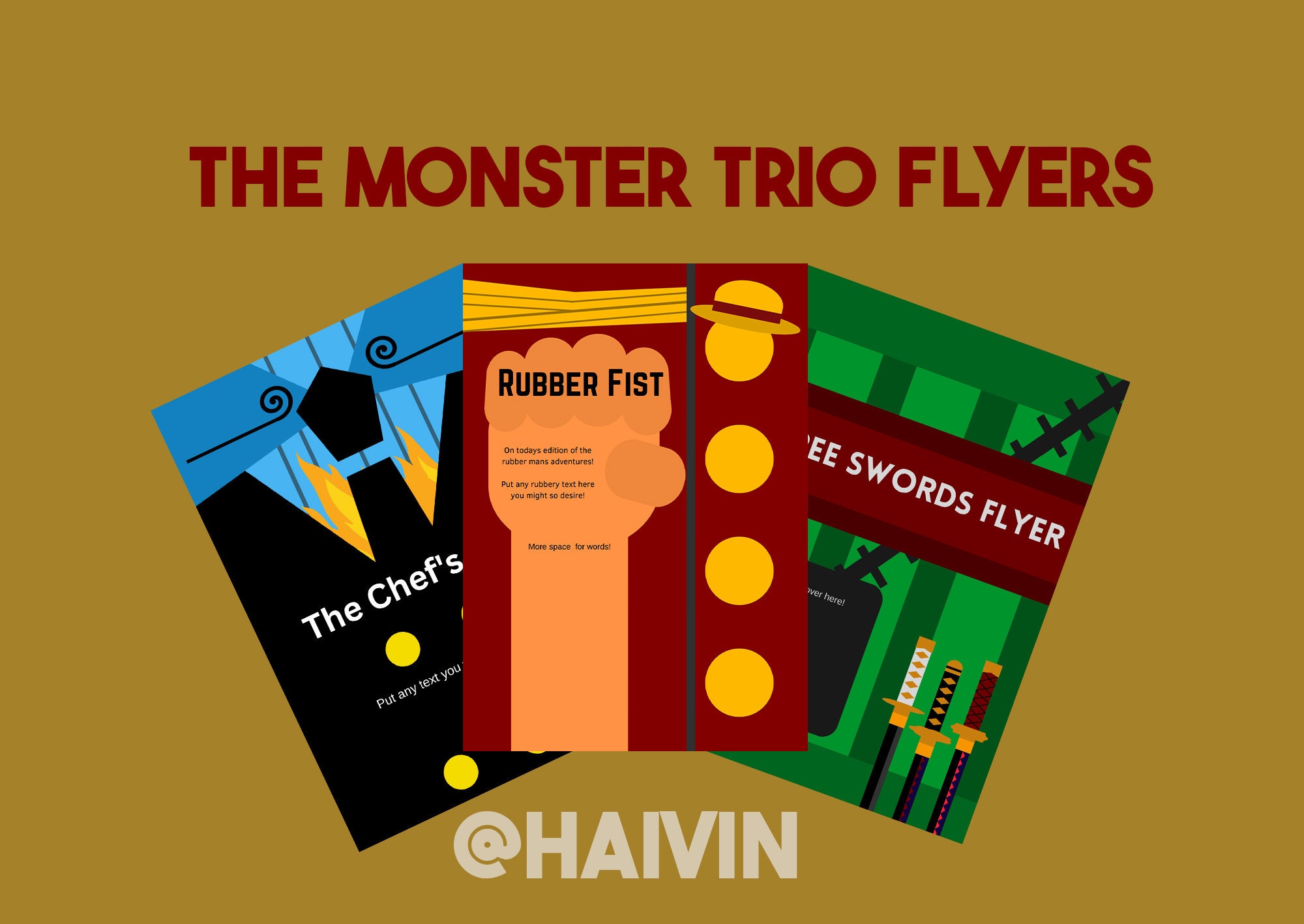 Editable One Piece Flyers - Simple Anime Flyer - Canva Template - Etsy