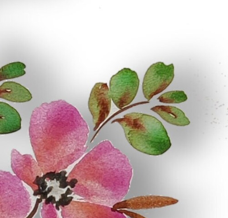 Pink Flower With Leaves Corner Designs Floral Design Digital Print ...