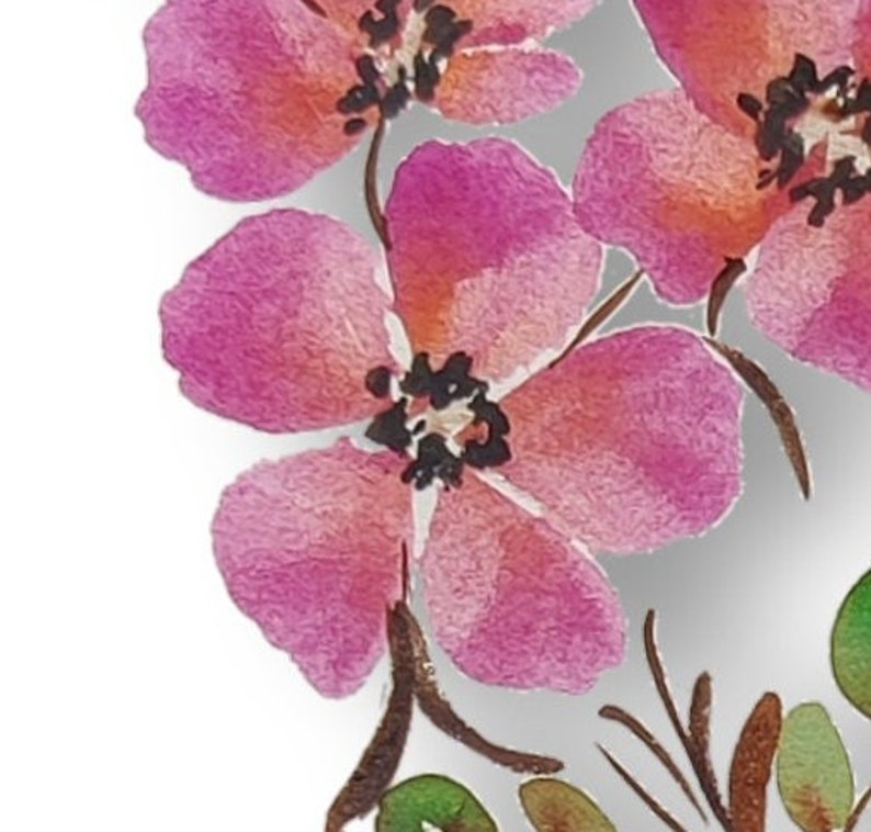 Pink Flower With Leaves Corner Designs Floral Design Digital Print ...