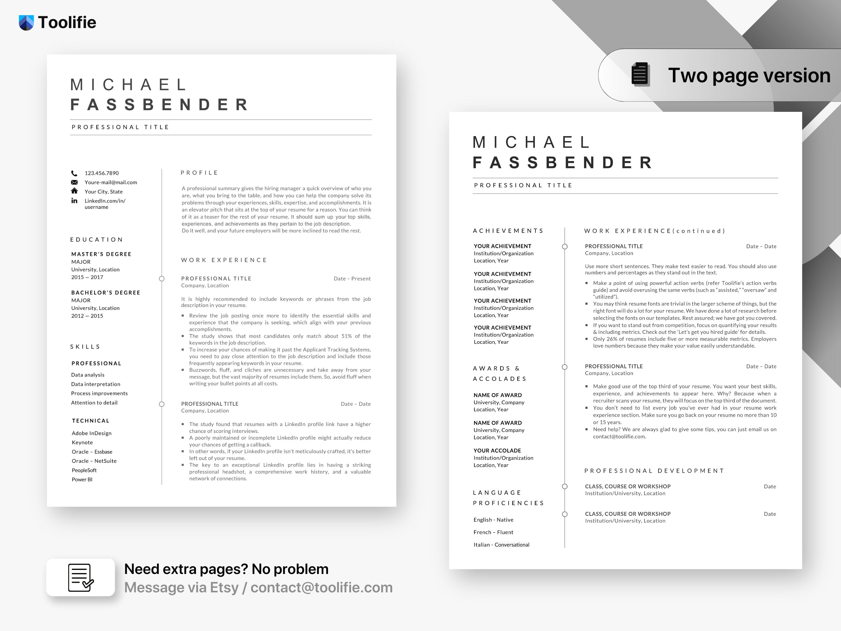 2024 Best Professional Resume Template for Google Docs, Word & Apple ...