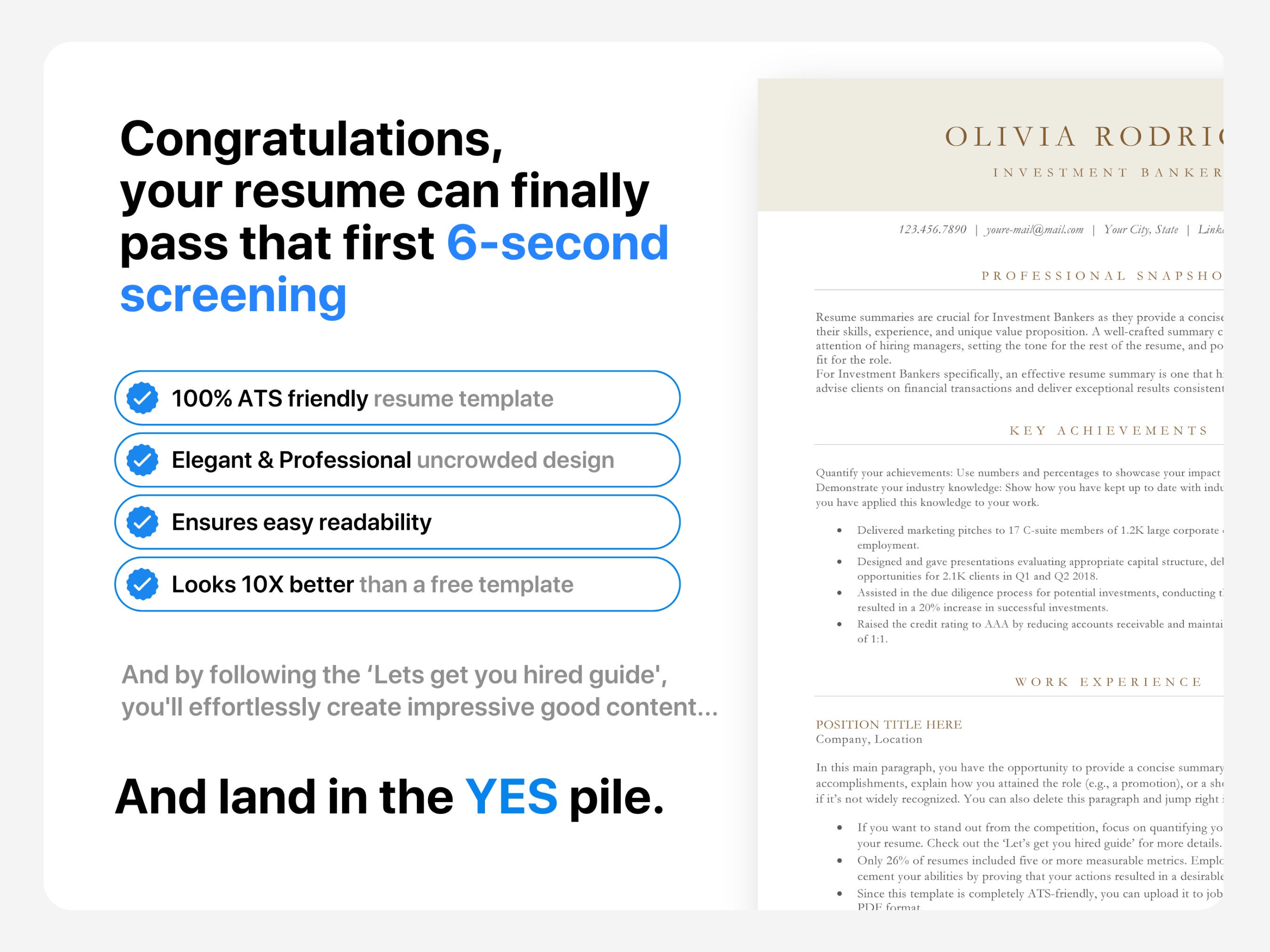 Google Docs - ATS Friendly Resume Template for Word, Google Docs and ...