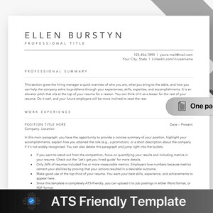 ATS Friendly Resume Template for Google Docs, Word and Pages Resume ...