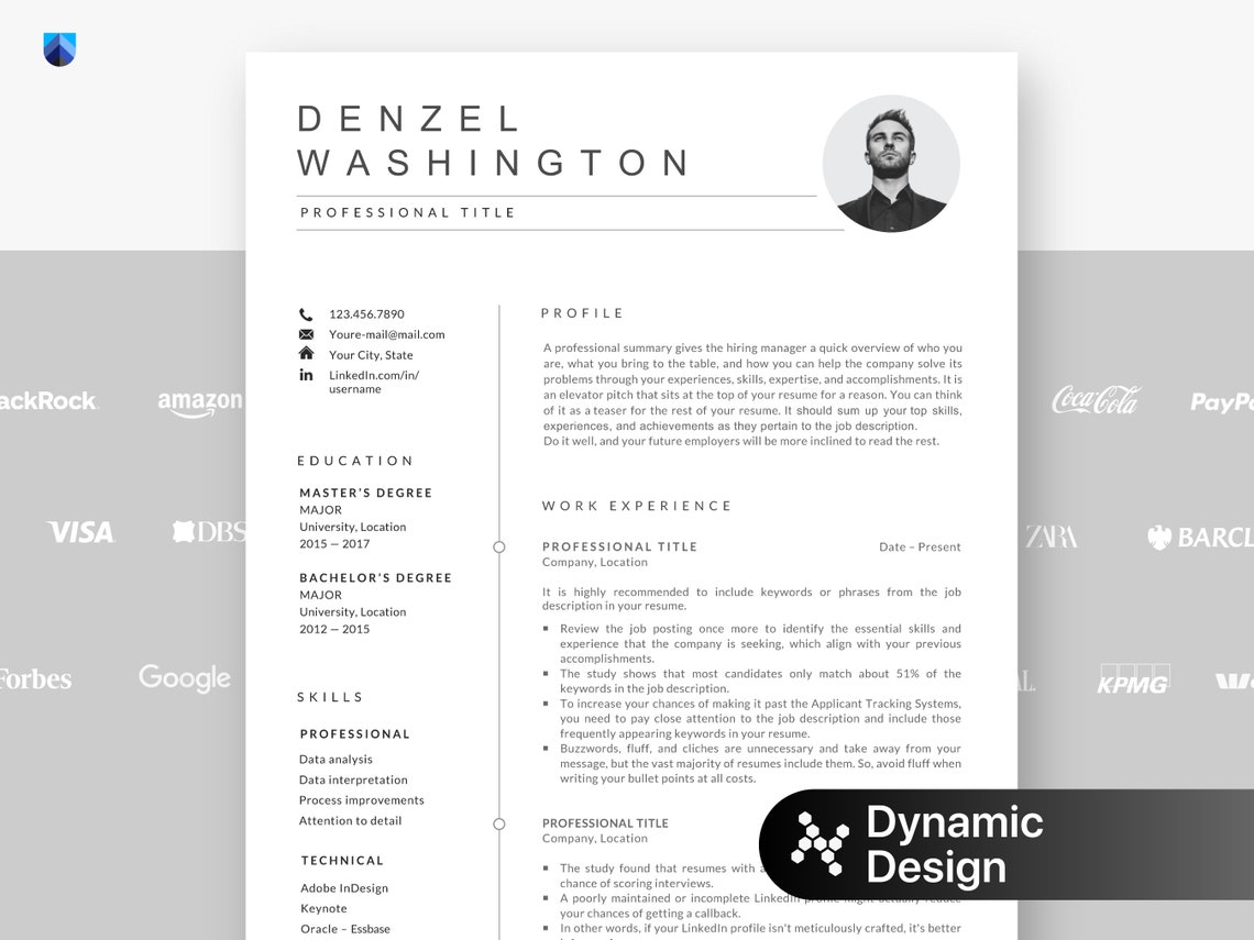 2024 Must-have Professional Resume Template for Google Docs, Word ...