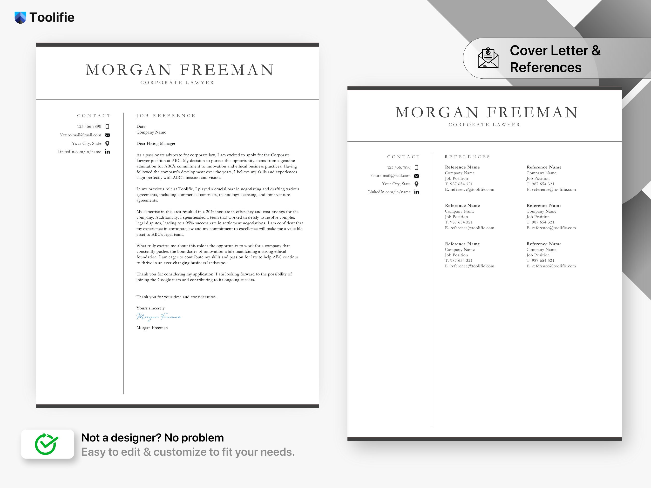 Modern Resume Template for Google Docs, Word and Apple Pages Resume, 1 ...