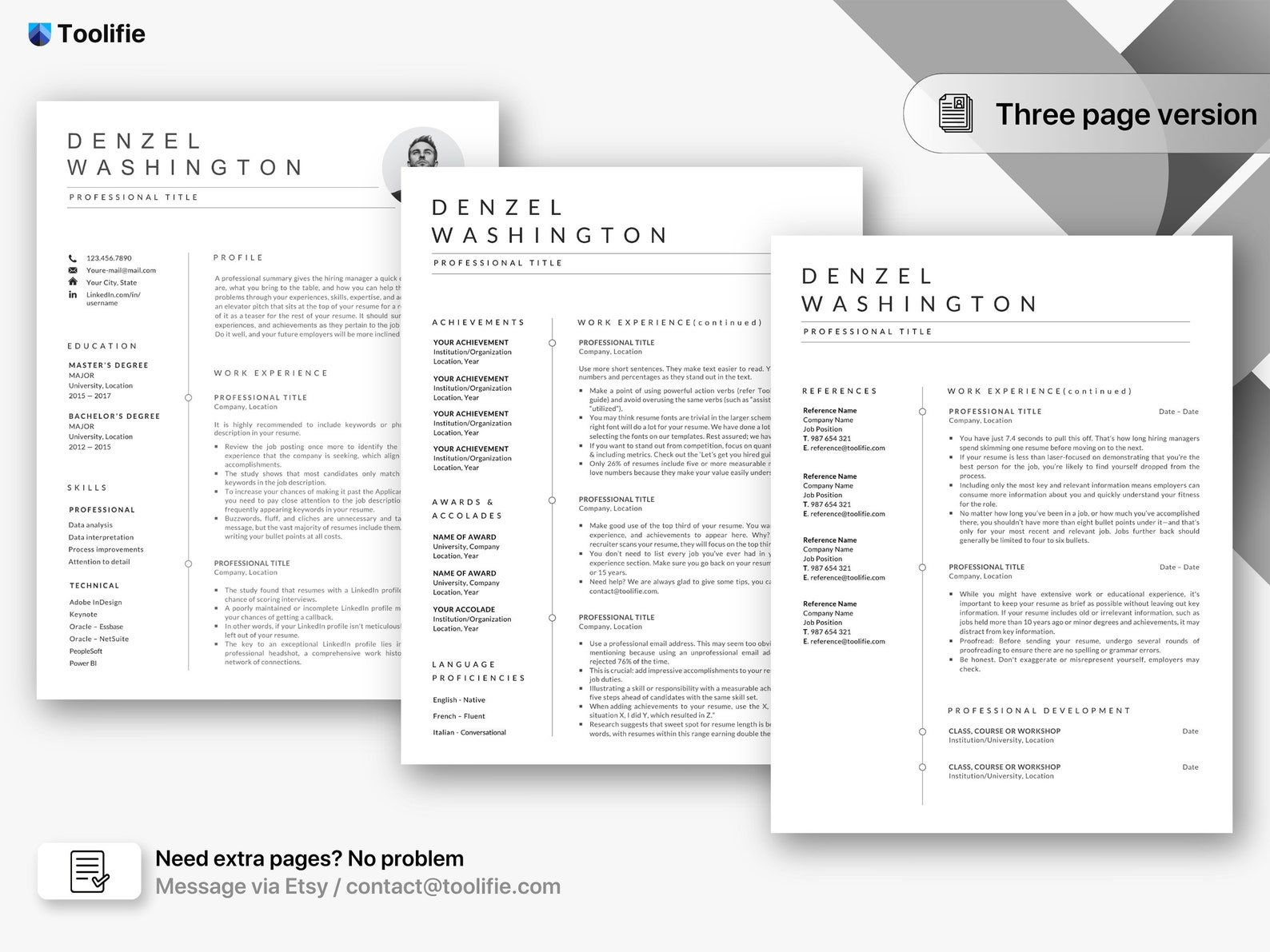 2024 Must-have Professional Resume Template for Google Docs, Word ...
