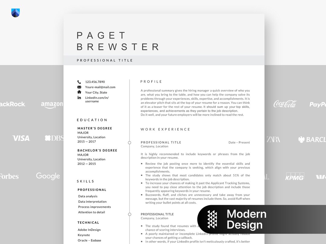 2023 Best Professional Resume Template for Google Docs, Microsoft Word ...