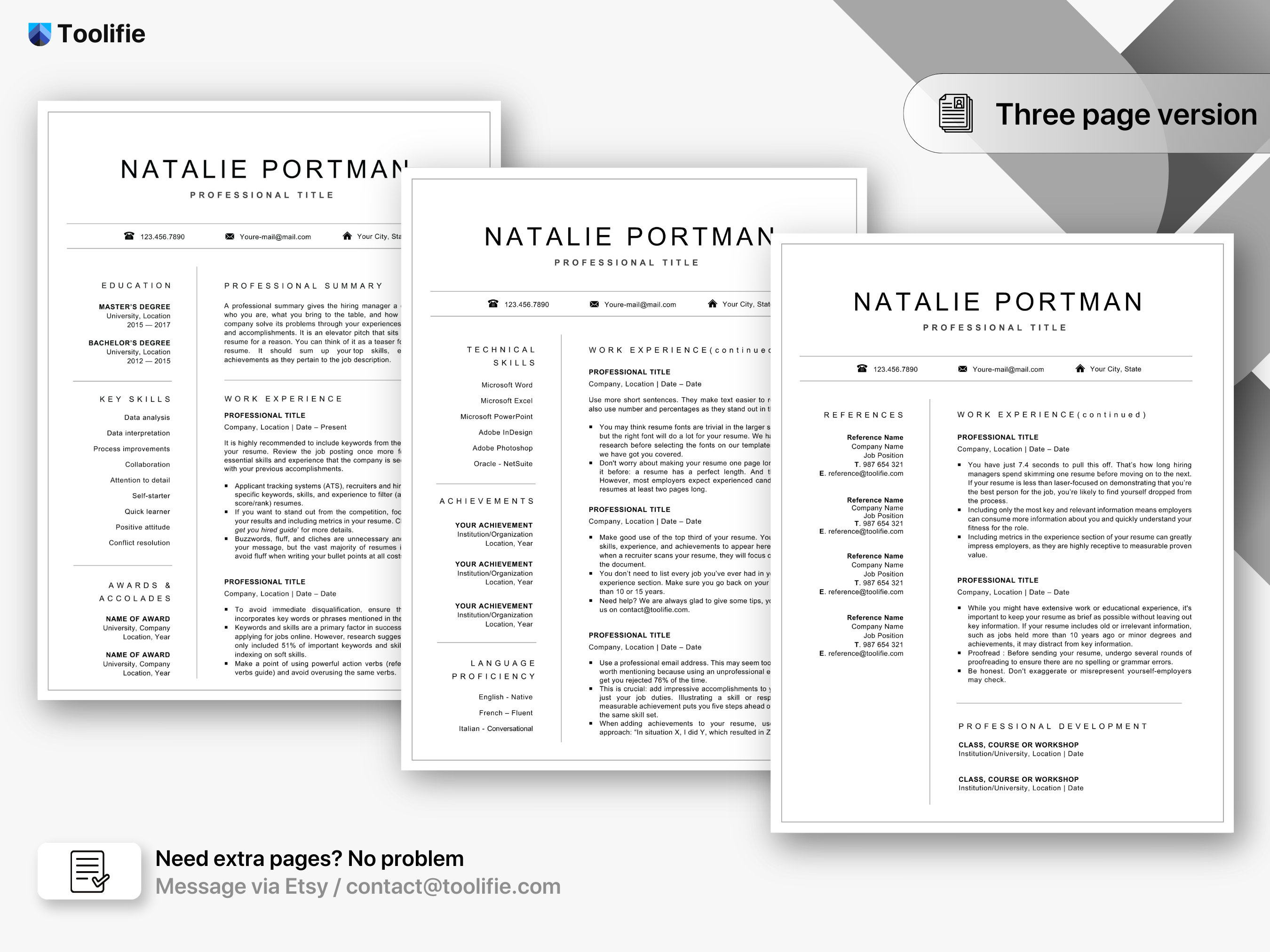 2024 Must-have Professional Resume Template for Google Docs, Word ...