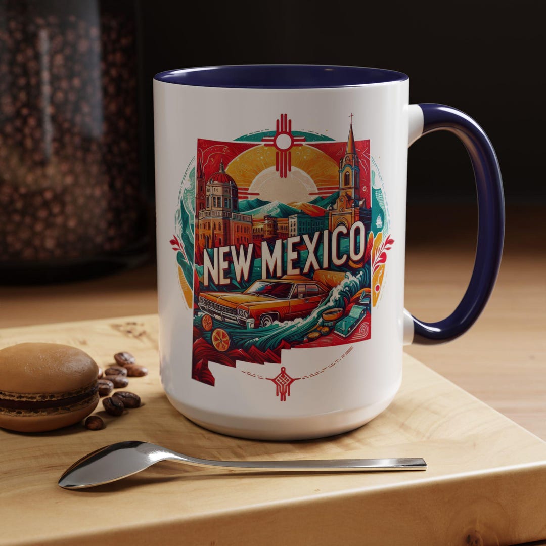 New Mexico State Map Accent Coffee Mug, Souvenir Gift for Coffee Lovers ...