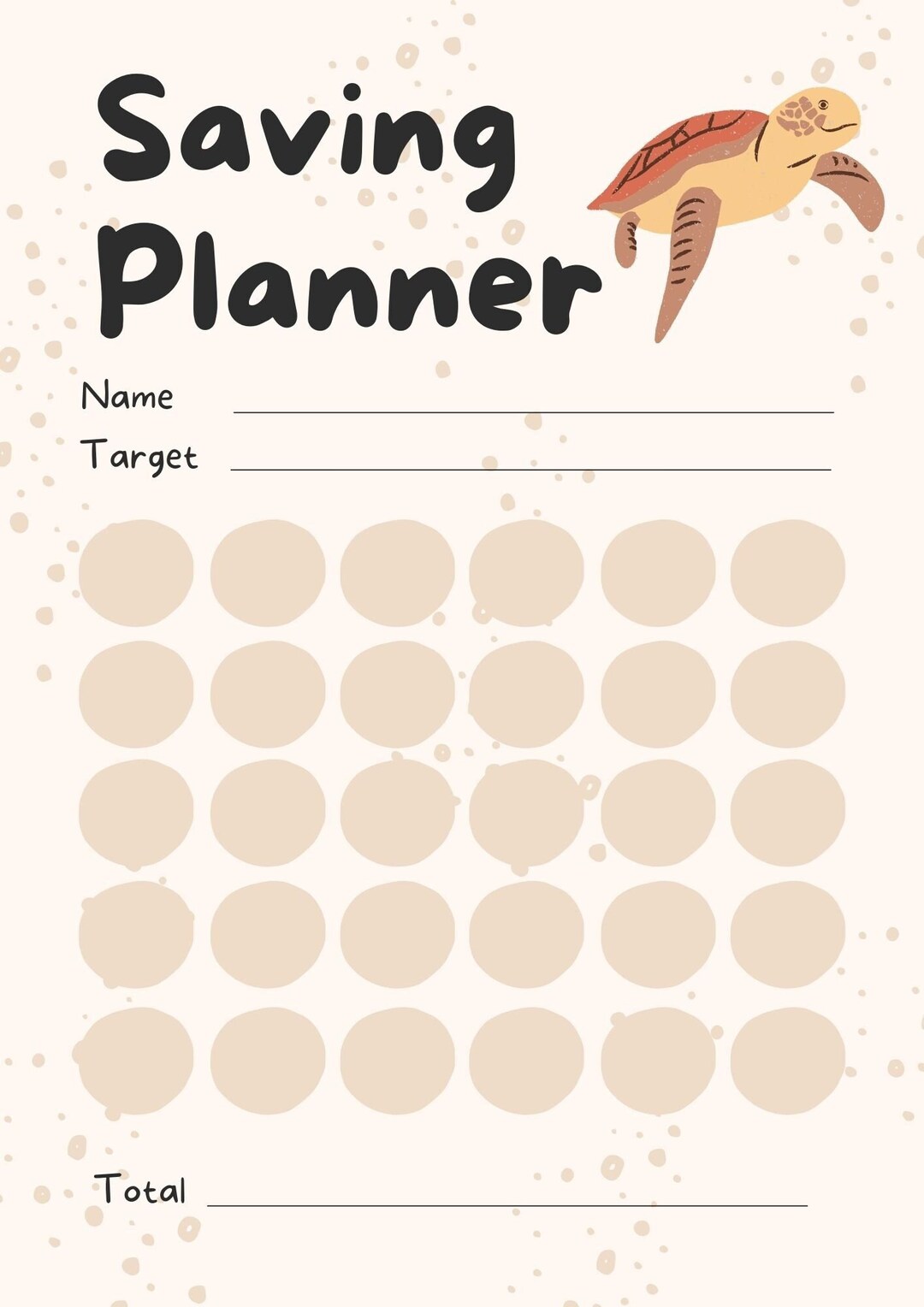 Kids Savings Tracker Turtle Savings Planner Money Tracker Money Saving ...