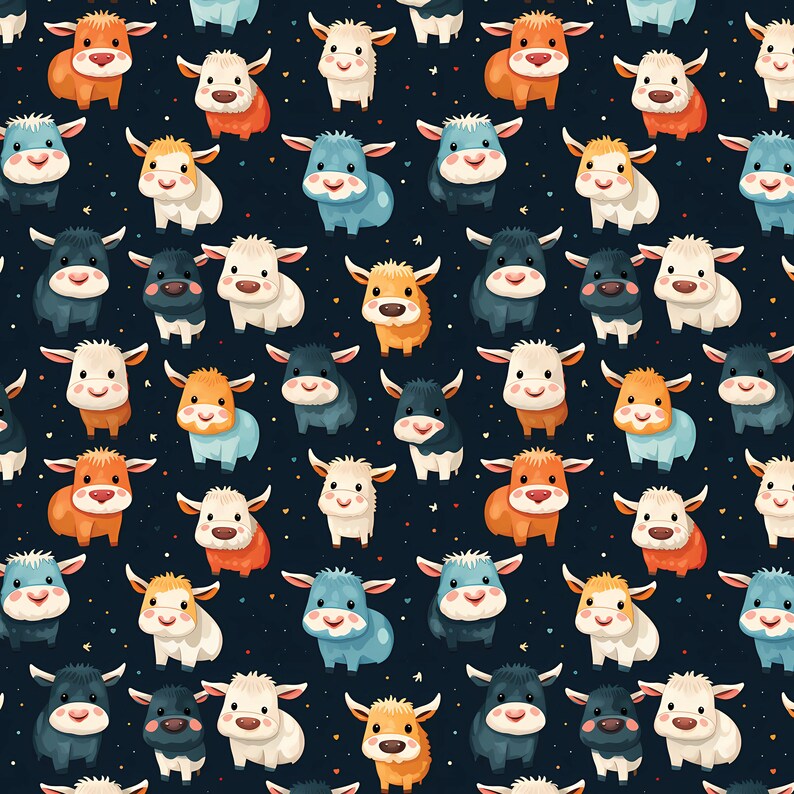 Cute Cows Pattern - Etsy