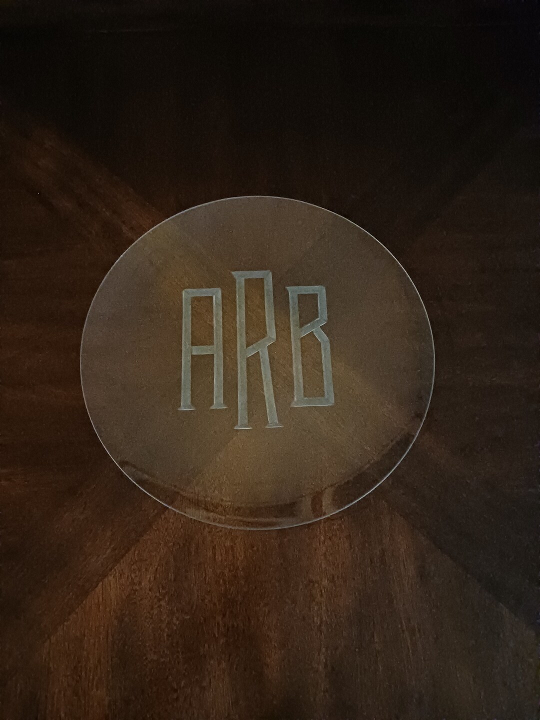Vintage Etched Monogram 'ARB'- 13.5" Glass Cake Plate - Etsy