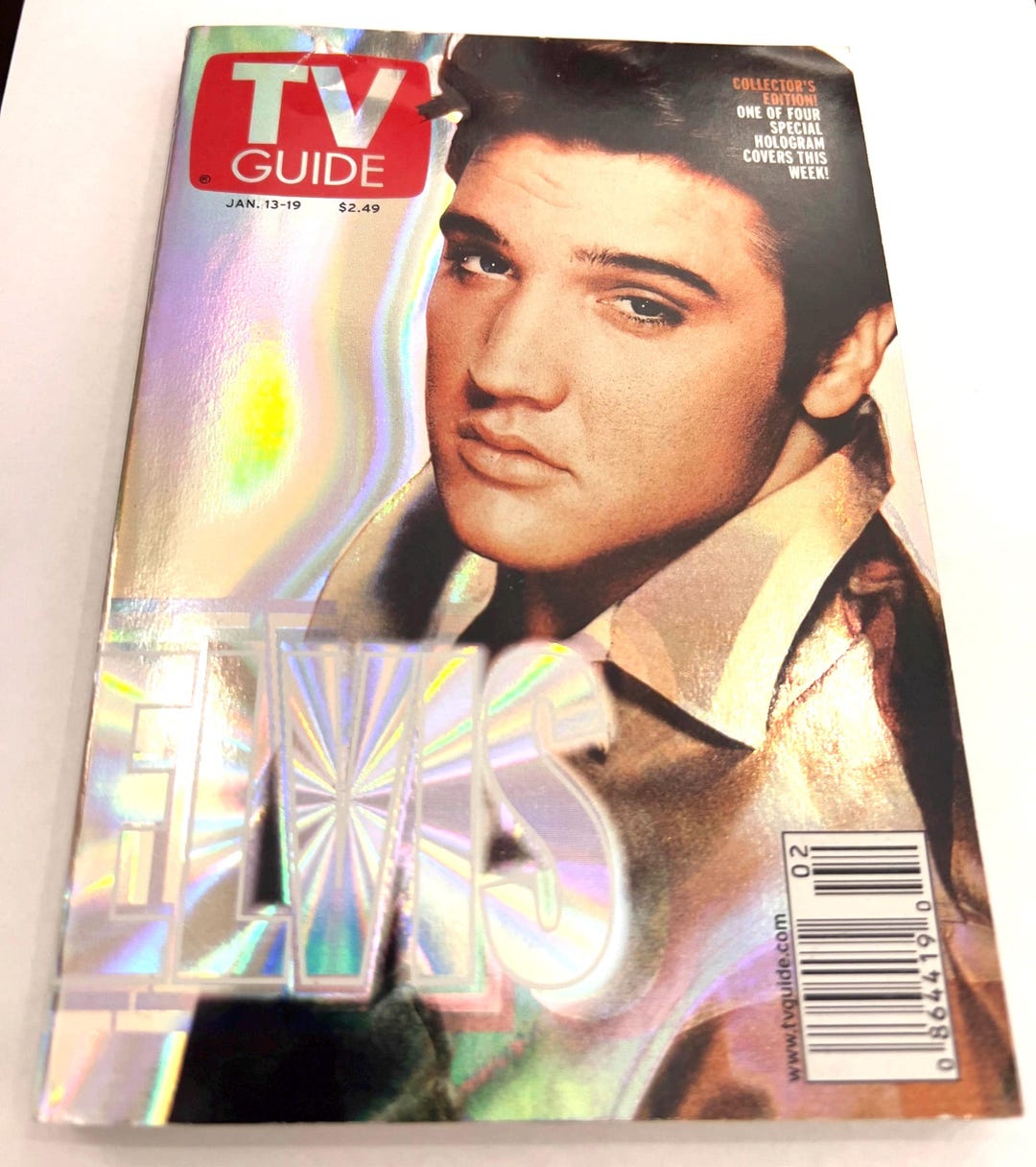 ELVIS TV Guide Cover Metallic Silver Jan 13-19 2001 Long Live the King ...