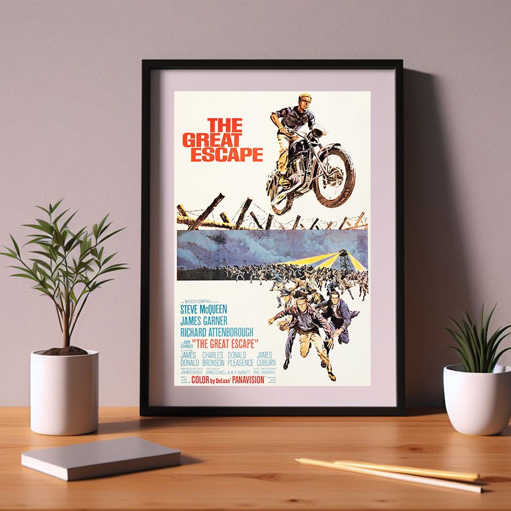 The Great Escape Movie Poster, Canvas Poster Printing, Classic Movie ...