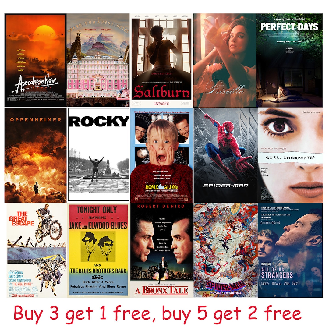 Digital Film Posters, Classic Film Wall Art for Room Decoration all ...