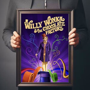 Willy Wonka and Chocolate Factory Movie Poster, Canvas Poster Printing ...