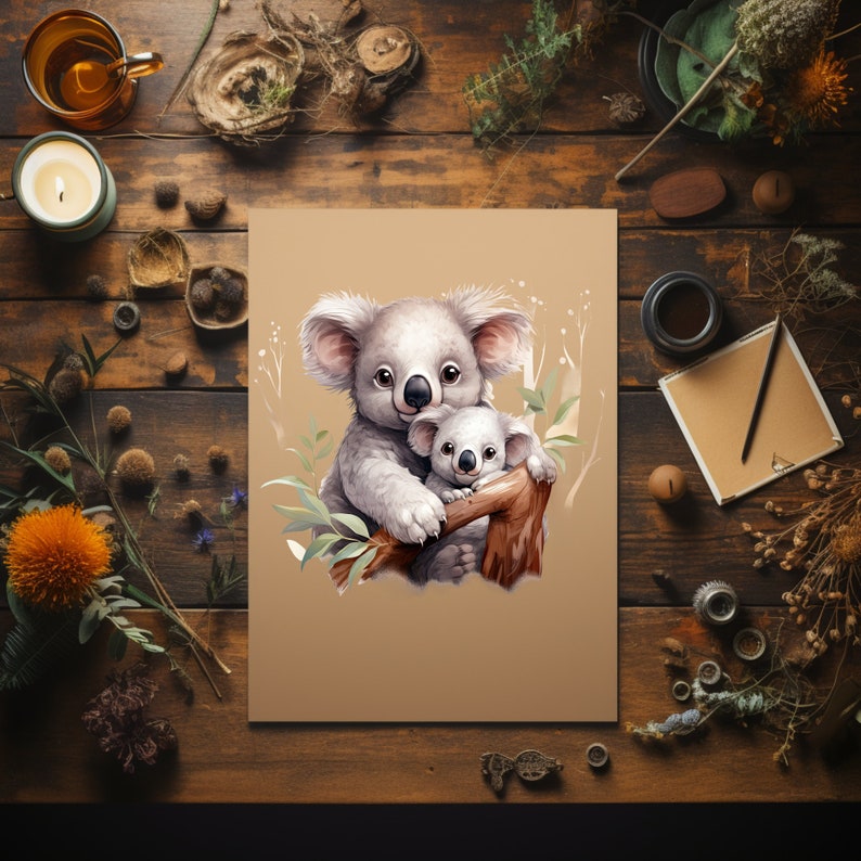 Set of 30 Koala Cuddle Clipart, Clipart of Koalas Cuddling, Bundle, Png ...