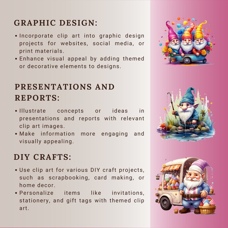 Set of 45 Cute-clipart Gnome, Cartoon Gnomes Bundle, Whimsical Gnome ...