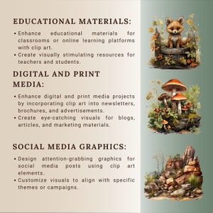 Set of 42 Fall Woodland Animals Clipart, Seasonal Design Bundle ...