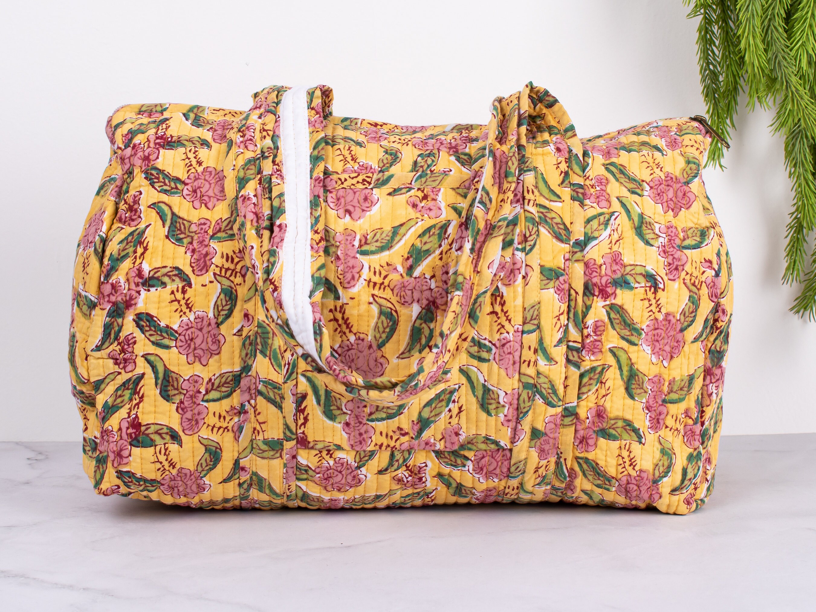 Eco-friendly Cotton Quilted Duffle Bag Shoulder Bag Gift, Women Over ...