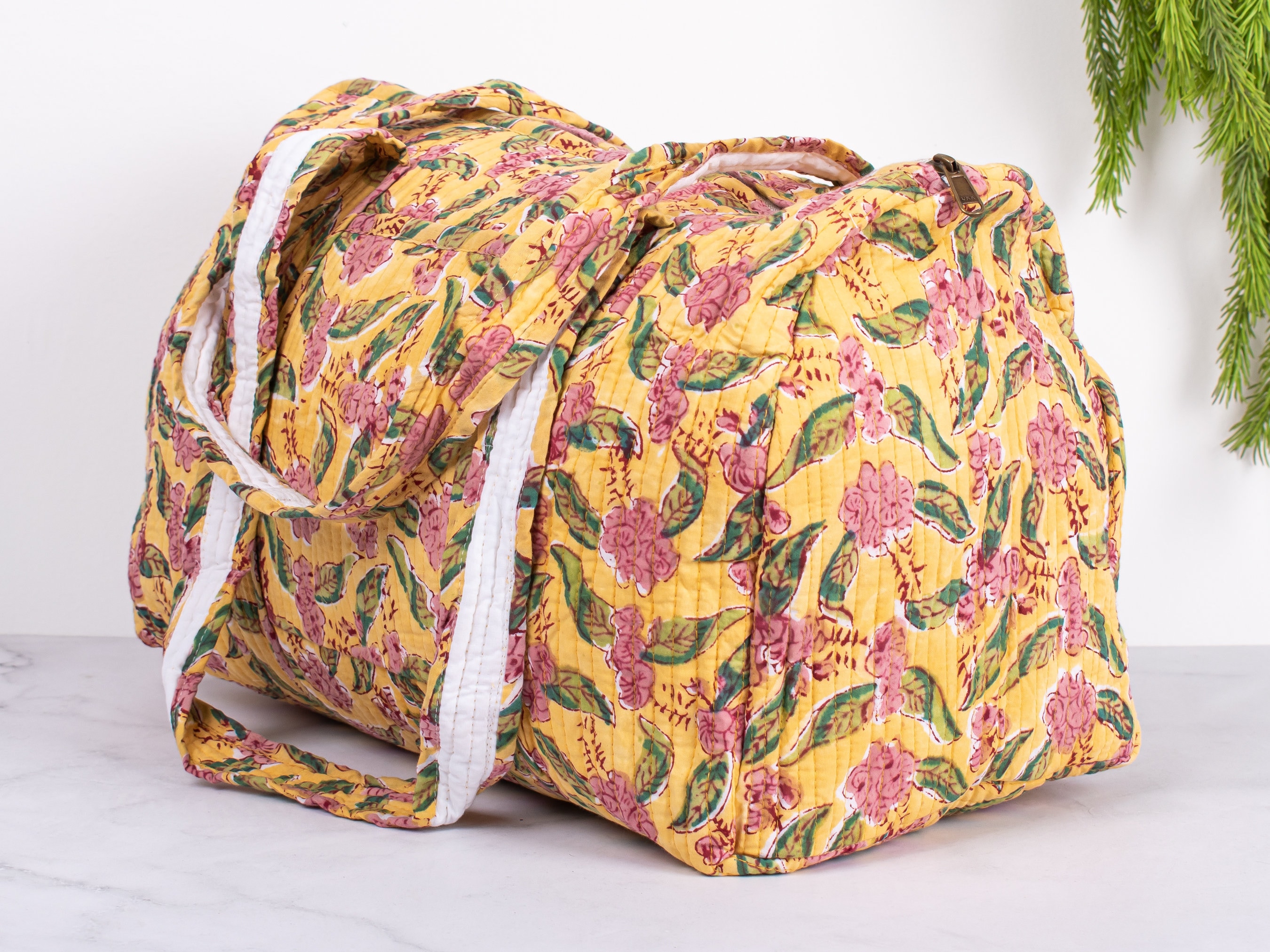 Eco-friendly Cotton Quilted Duffle Bag Shoulder Bag Gift, Women Over ...