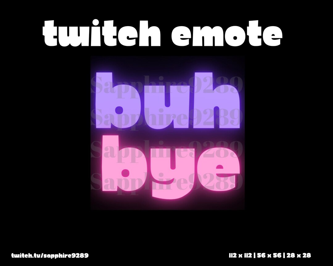 Pink Purple Buh Bye Text Emote, Simple, Twitch Discord Stream, Emote ...