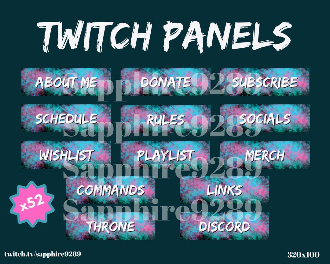 Pink, Blue, Green Graffiti, Simple, Twitch Discord Stream, Panels for ...