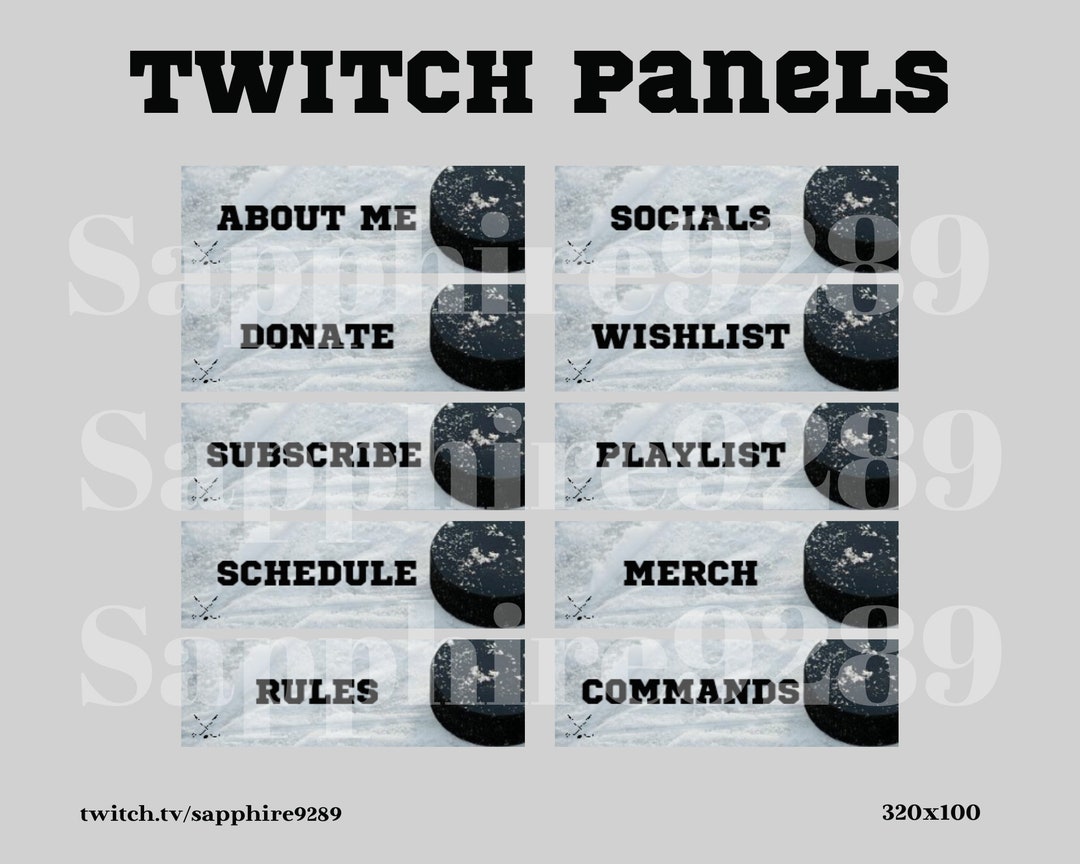 Hockey, Simple, Sports Twitch Discord Stream Panels, for Streamers ...