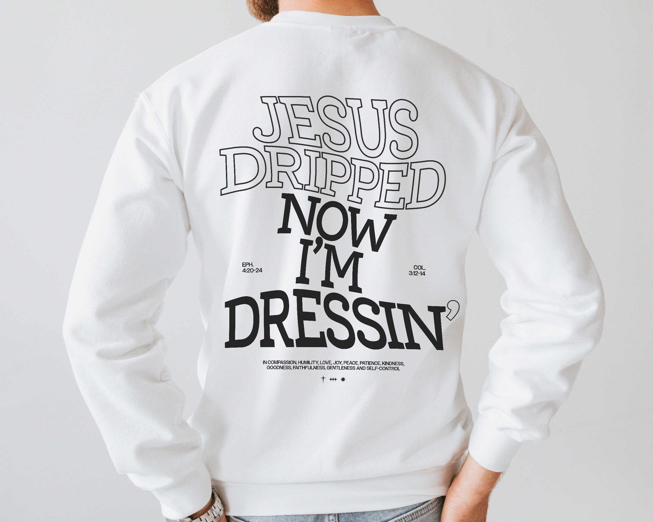 Jesus Dripped | Men Funny Christian Gift, Christian Crewneck Sweatshirt ...