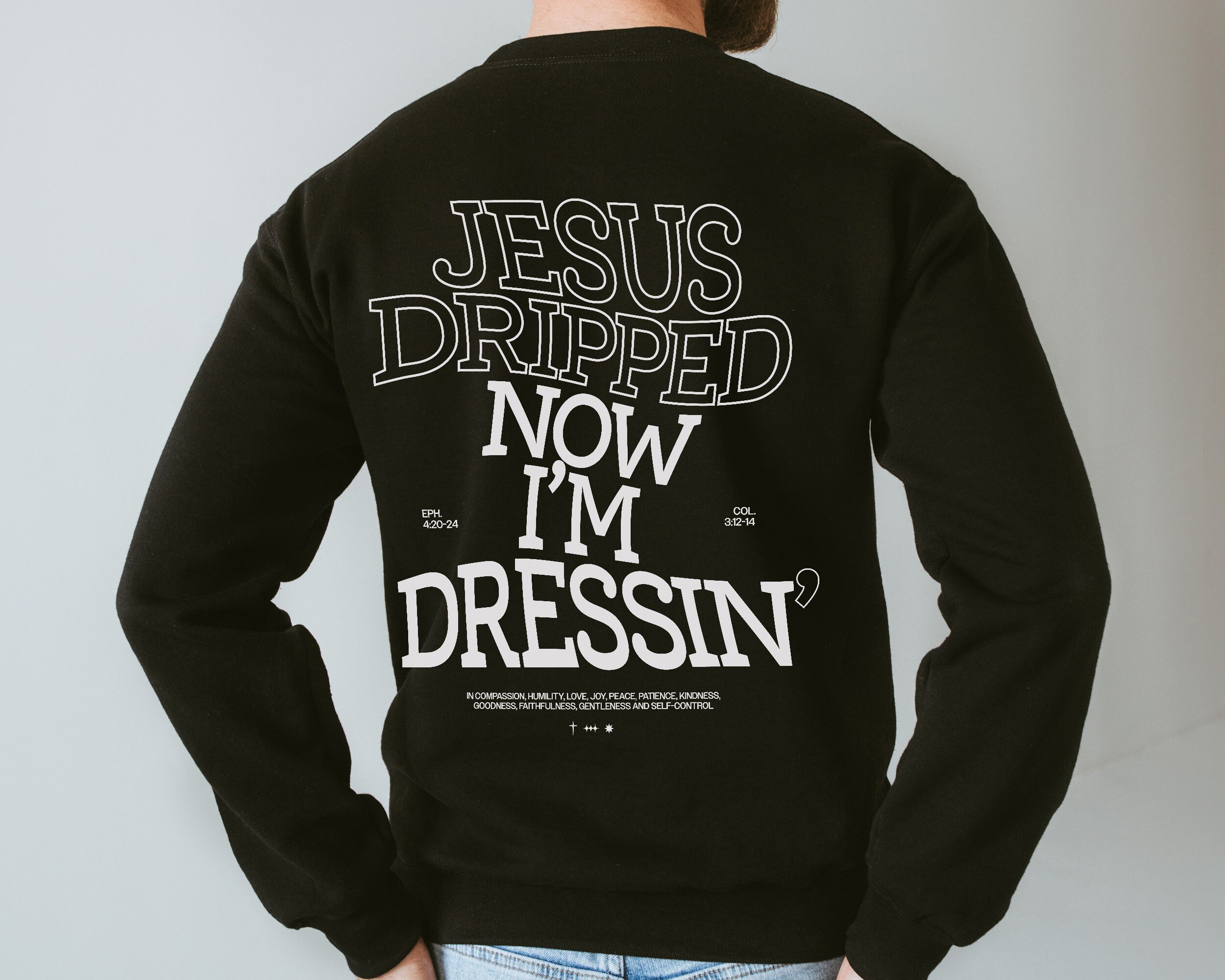 Jesus Dripped | Men Funny Christian Gift, Christian Crewneck Sweatshirt ...