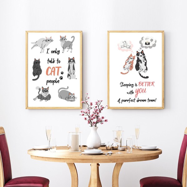 Cat Quote Wall Art - Etsy