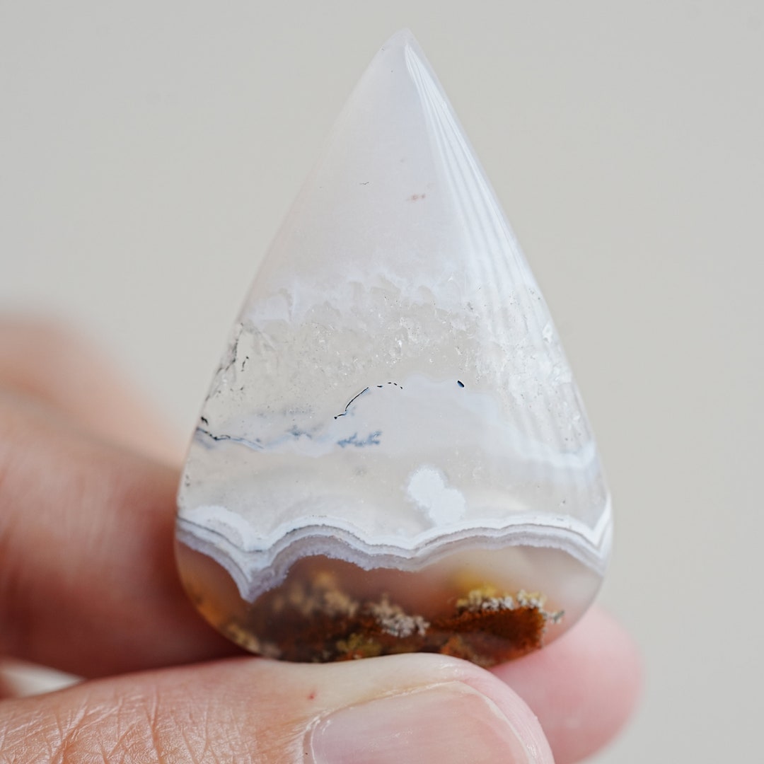 Top Grade Rainbow Scenic Terrarium Moss Chalcedony Cabochon Super Rare ...