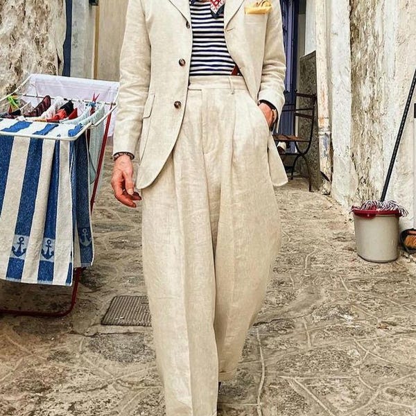 Linen Suit Men - Etsy