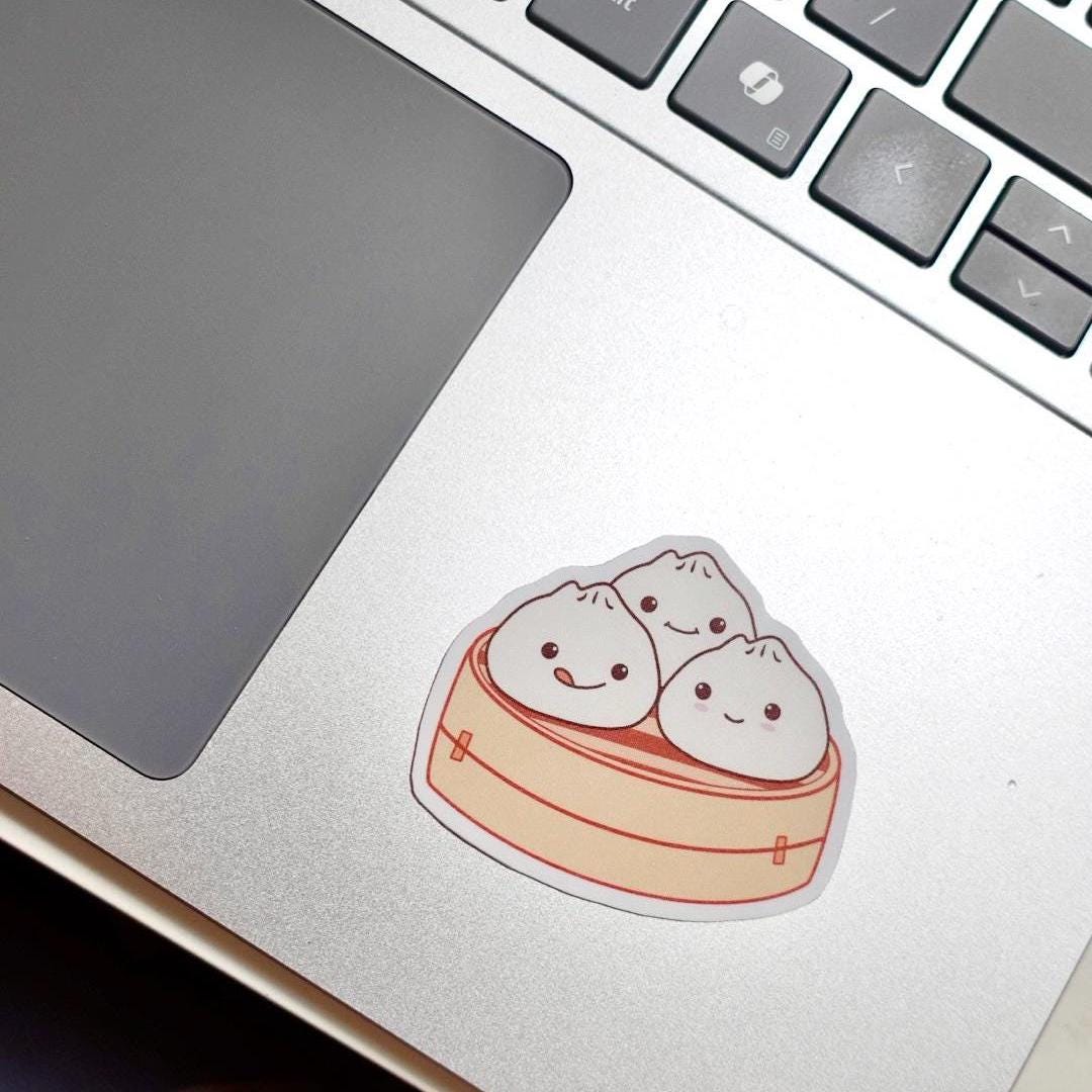 Cute Basket Dumpling Vinyl Sticker | Kawaii Dim Sum Decal Gift | Cute ...