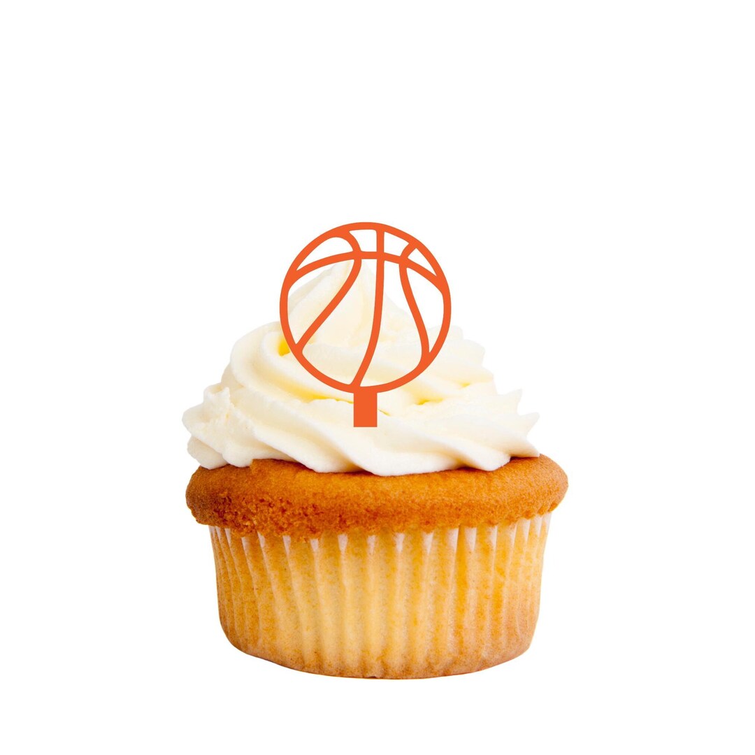 Basketball Cupcake Toppers Acrylic Laser Cut Topper Set Modern Minimal ...