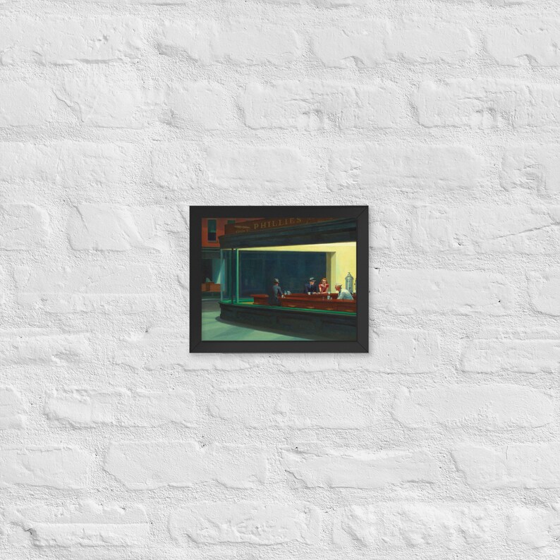 Nighthawks Edward Hopper Vintage Painting Modern FRAMED poster - Etsy