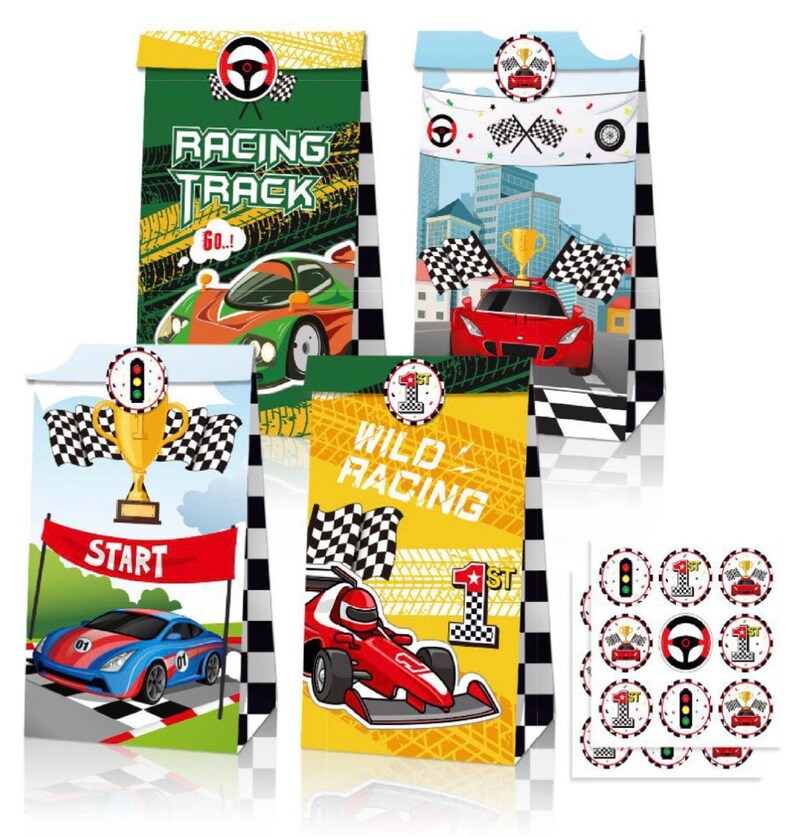 Race Car Party Bags, Cars Birthday Decorations Party Bags Goodie Bags ...