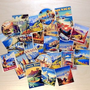 Unique Vintage Travel Stickers. Free Domestic Shipping. - Etsy