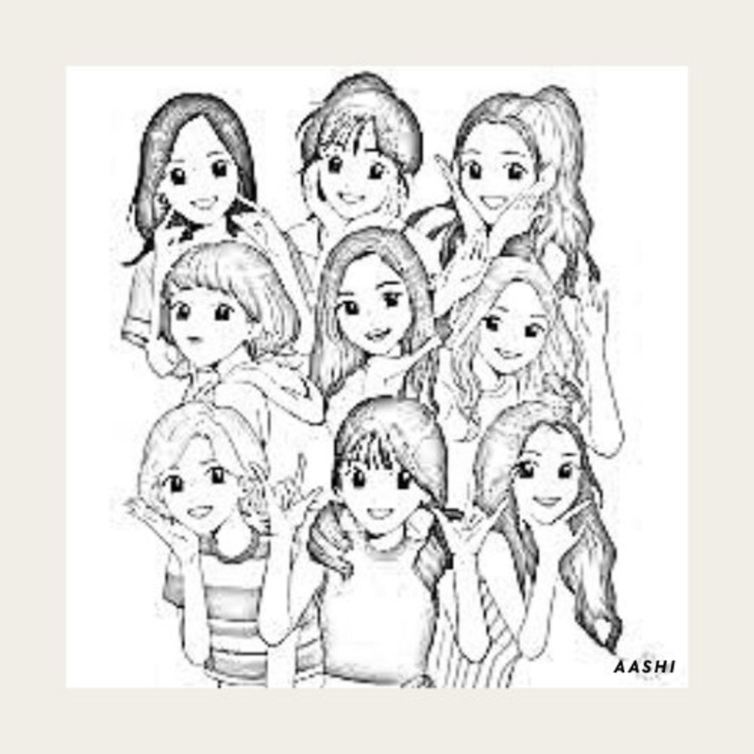 Kpop Idol Anime Colouring Page Adults Kids K-pop - Etsy