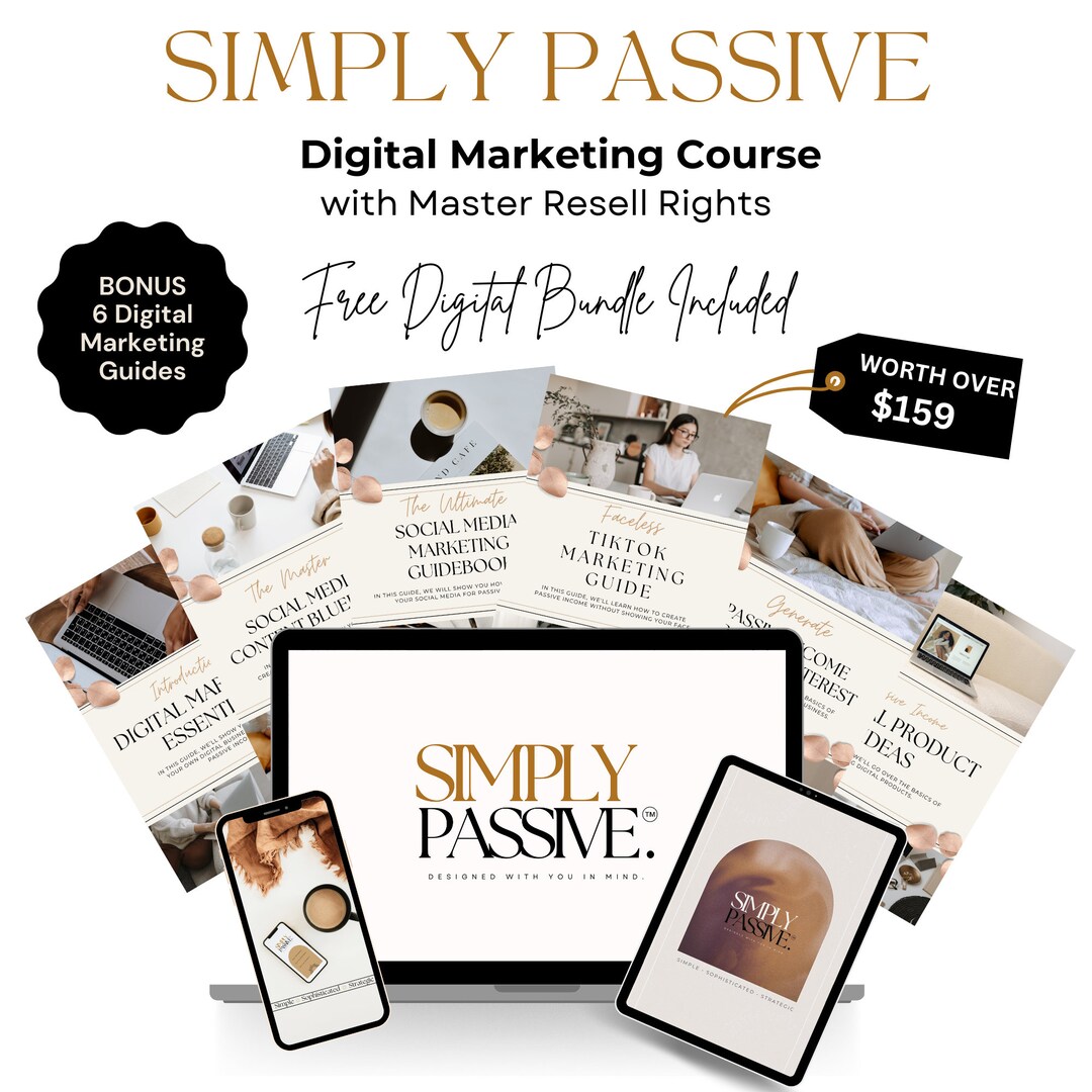 Simply Passive Digital Marketing Course Master Resell Rights MRR ...
