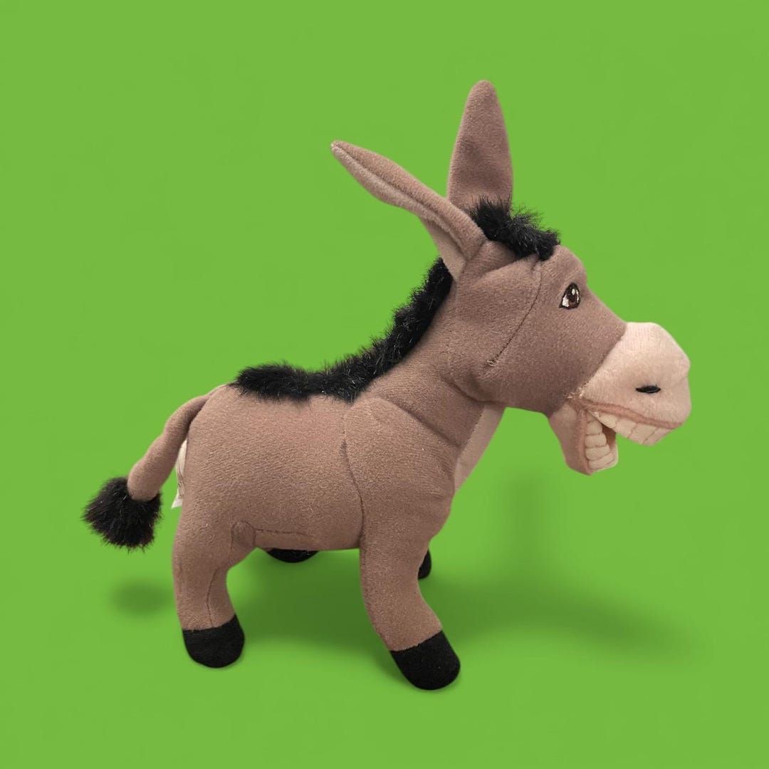 RARE Shrek the Third Donkey Plush Toy - Dreamworks Movie Memorabillia ...