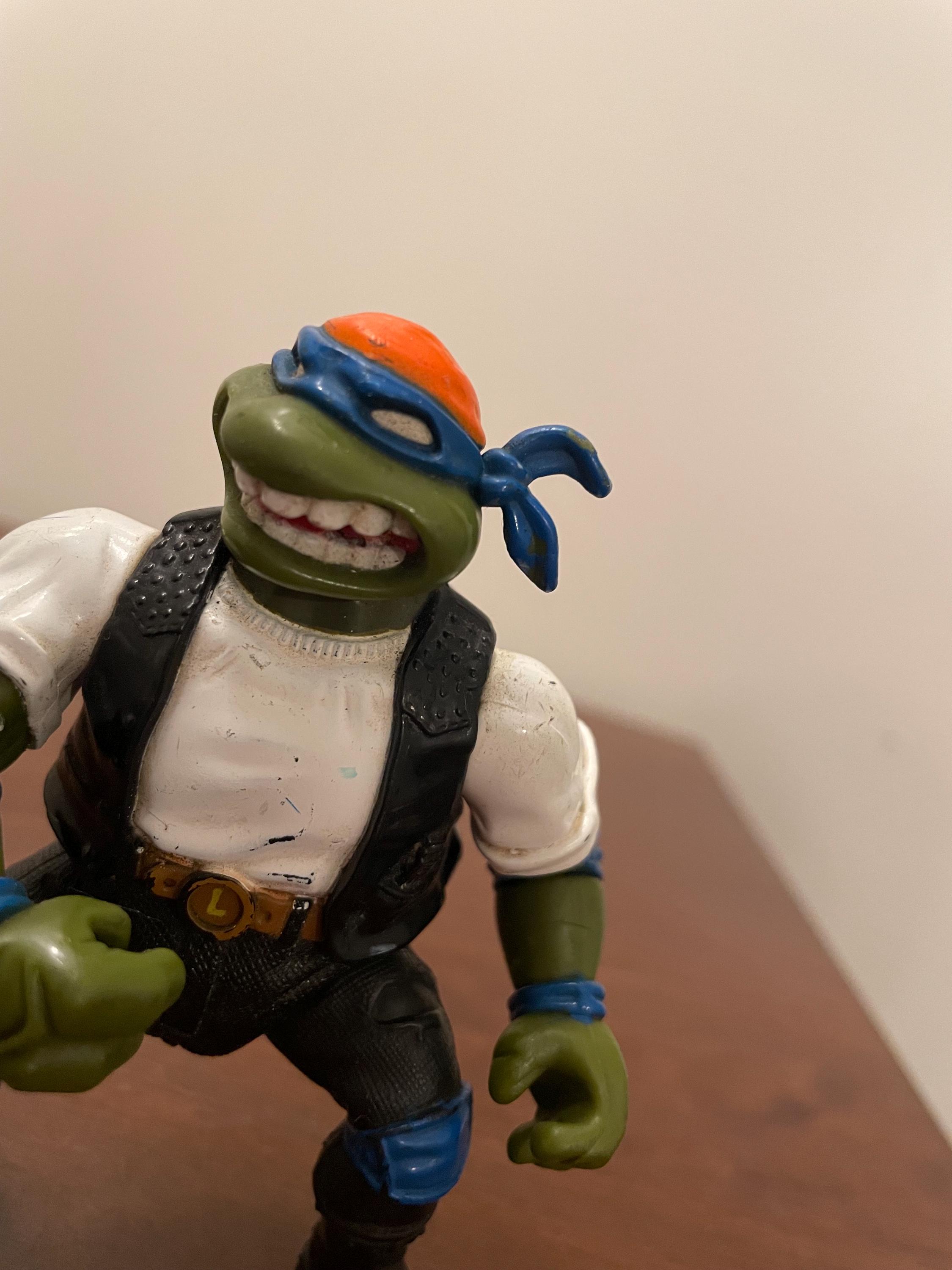 Retro 90s TMNT Bodacius Biker Cruisin’ Leo Action Figure - Play ...