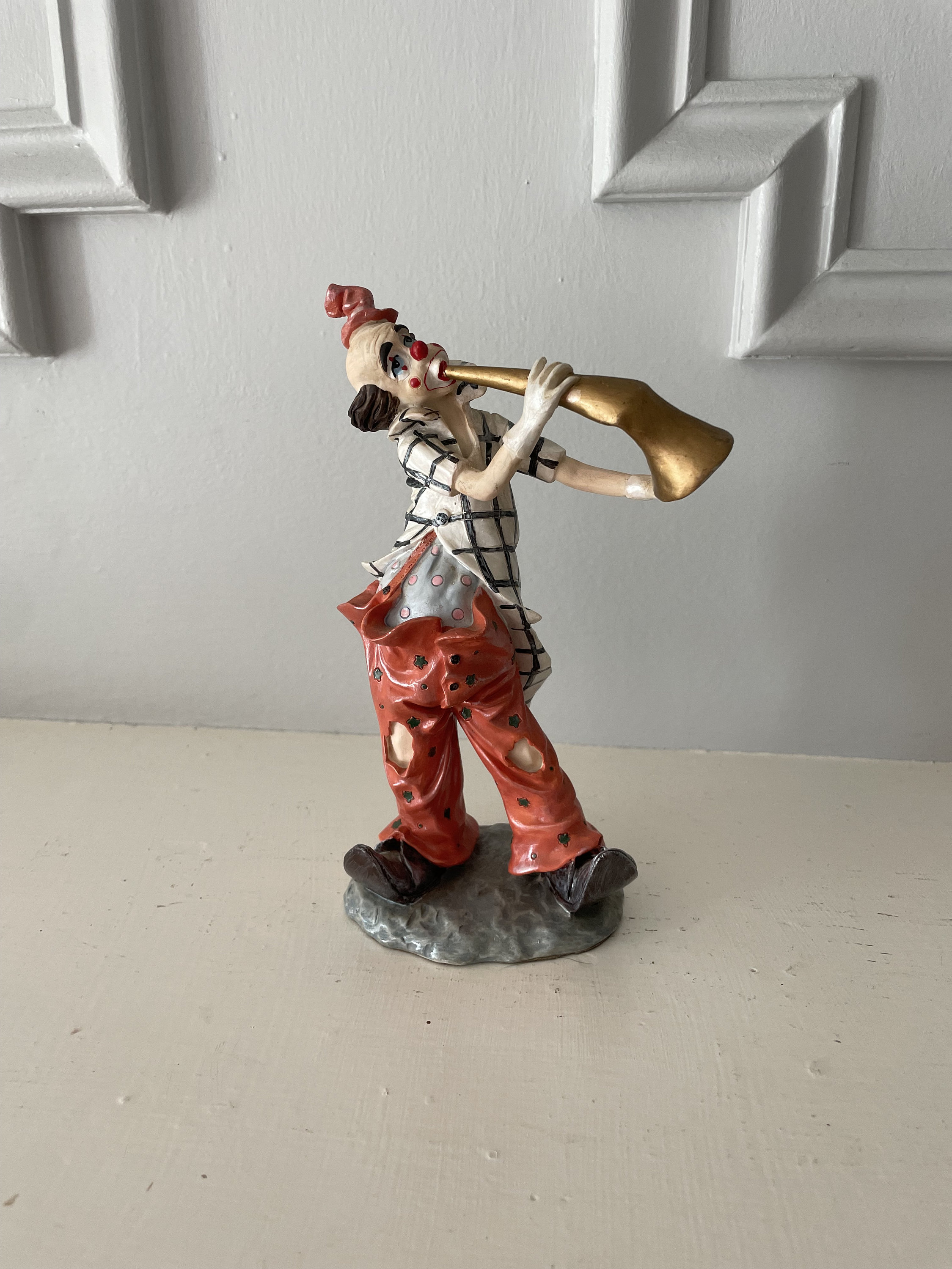 7 Goofy Clown Blowing on Bent Horn Figurine - Etsy