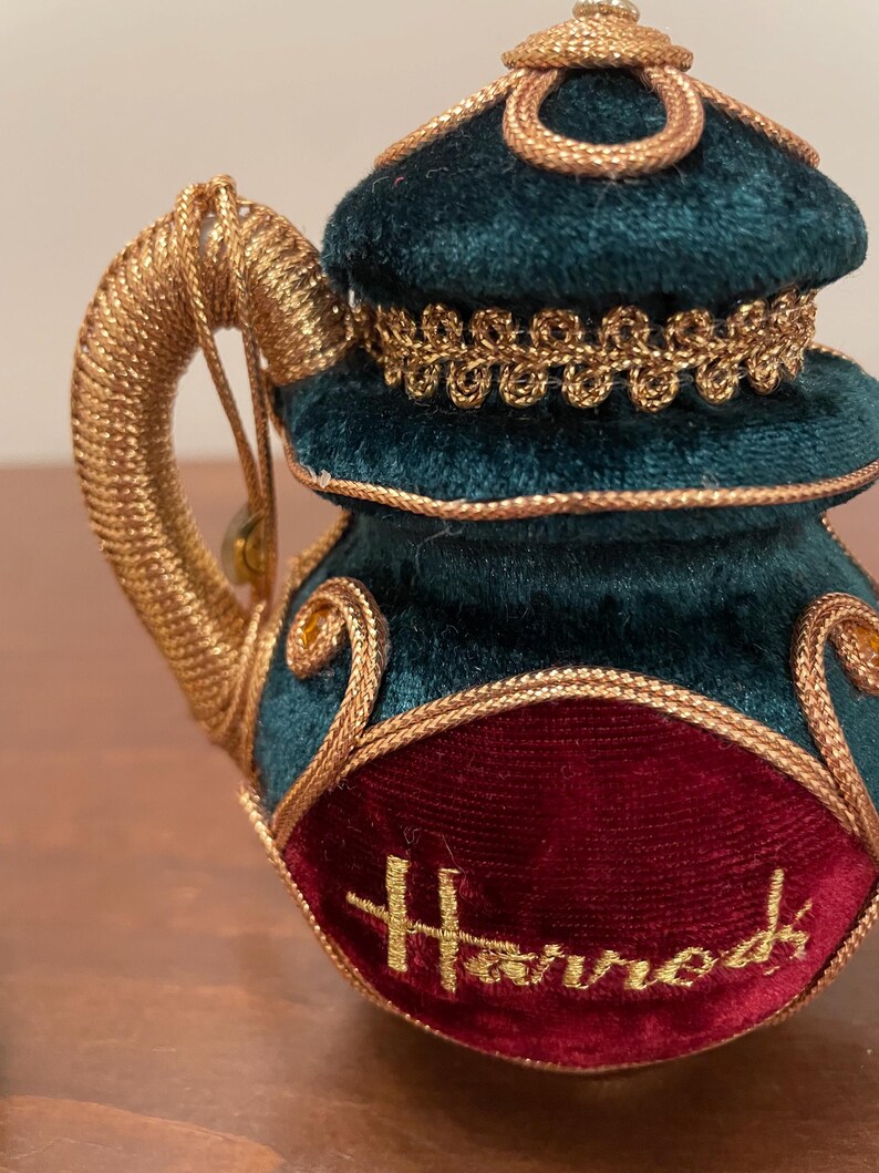 Harrods 2000 Star Teapot Velvet Christmas Tree Bauble Decoration ...