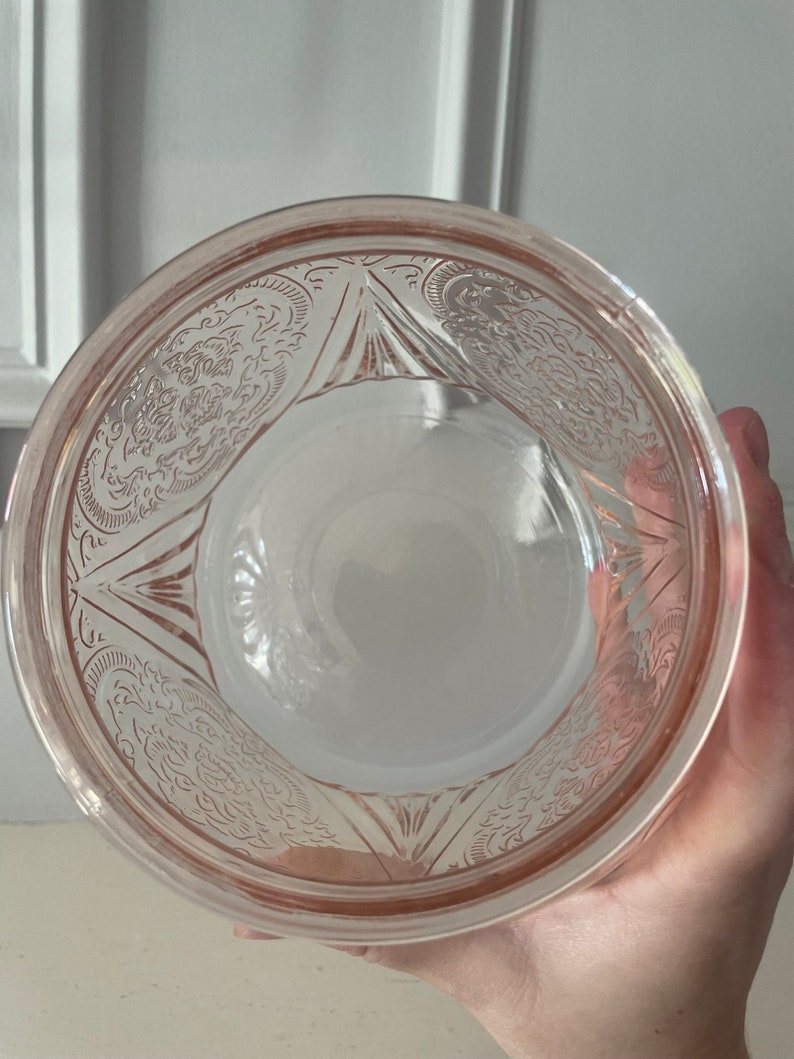 Vintage Hazel Atlas Pink Depression Glass Royal Lace Pattern Cookie ...