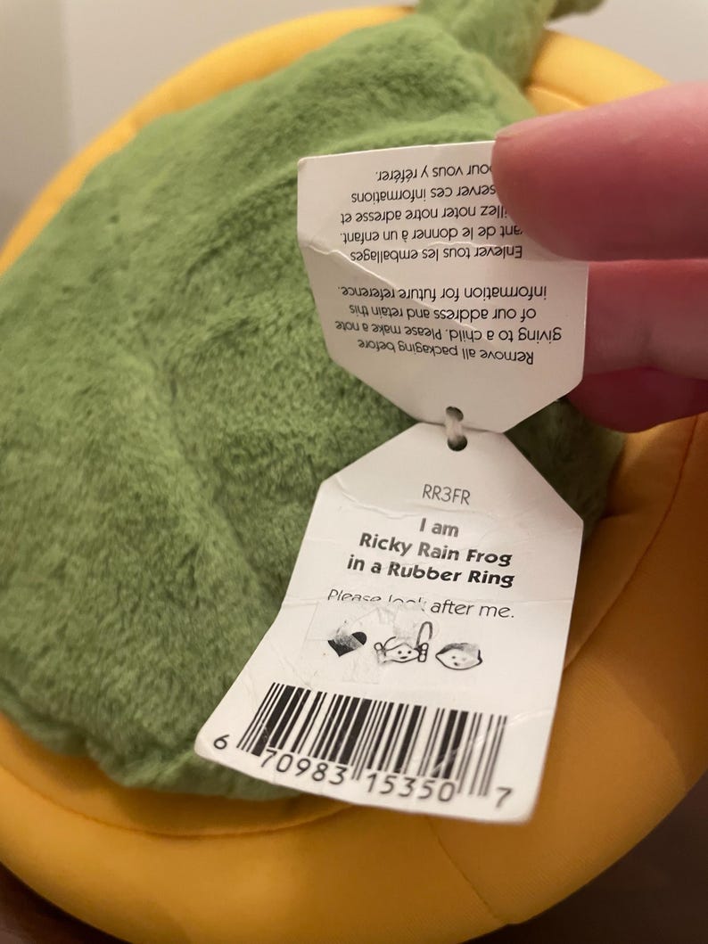 RETIRED Jellycat Ricky Rain Frog Pool Float - NWT- Plush Toy - Stuffed ...