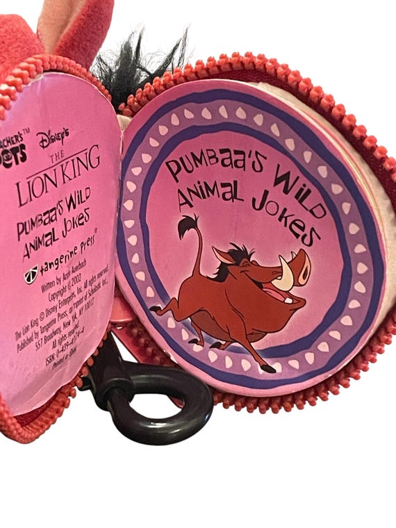 Vintage Disney Pumbaa Warthog Joke Book Bookbag Keych… - Gem